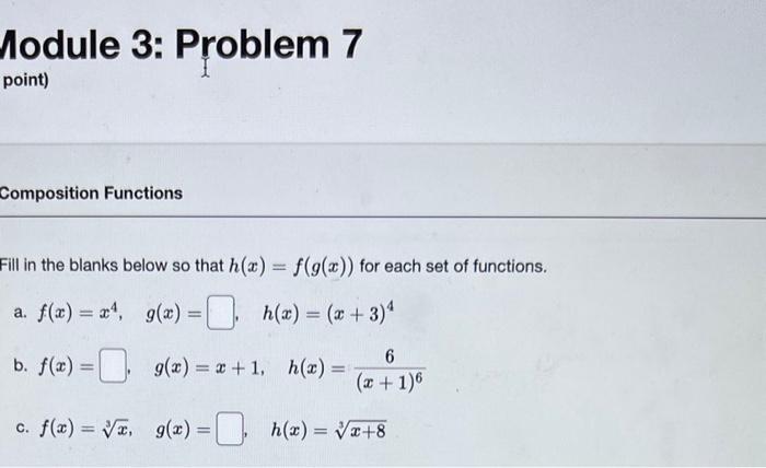 Solved Module 3 Problem 7 Point Composition Functions Fill