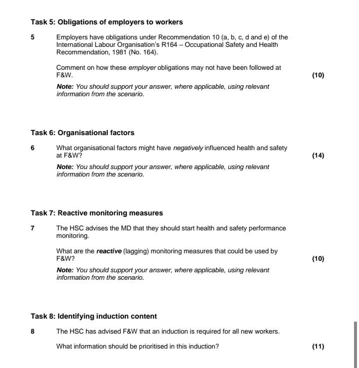 Solved Task 5: Obligations of employers to workers5 | Chegg.com
