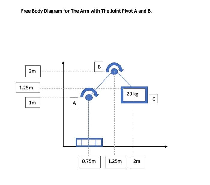 Free Body Diagram for The Arm with The Joint Pivot A | Chegg.com