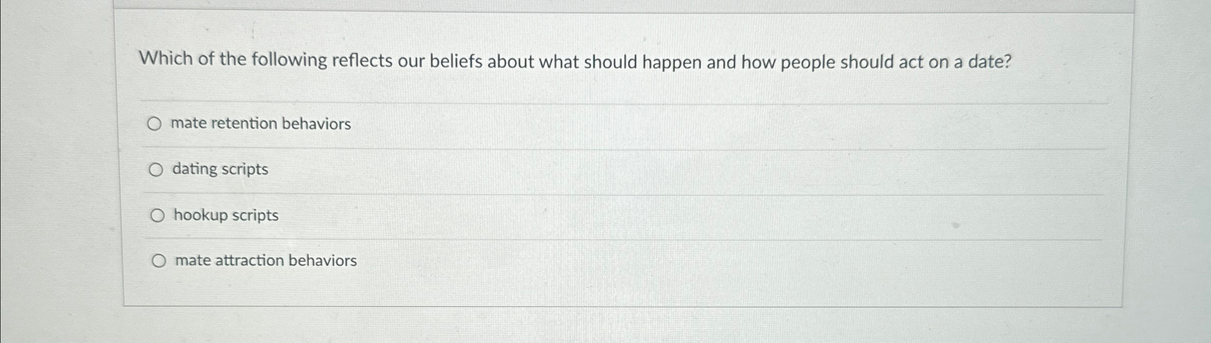 Solved Which of the following reflects our beliefs about | Chegg.com