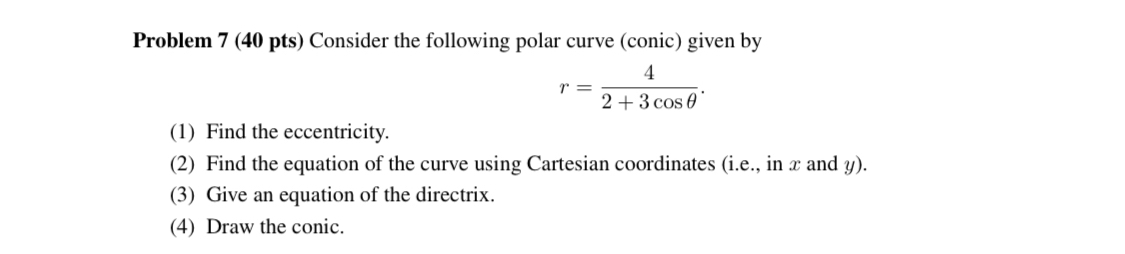 Solved Problem 7 (40 ﻿pts) ﻿Consider the following polar | Chegg.com