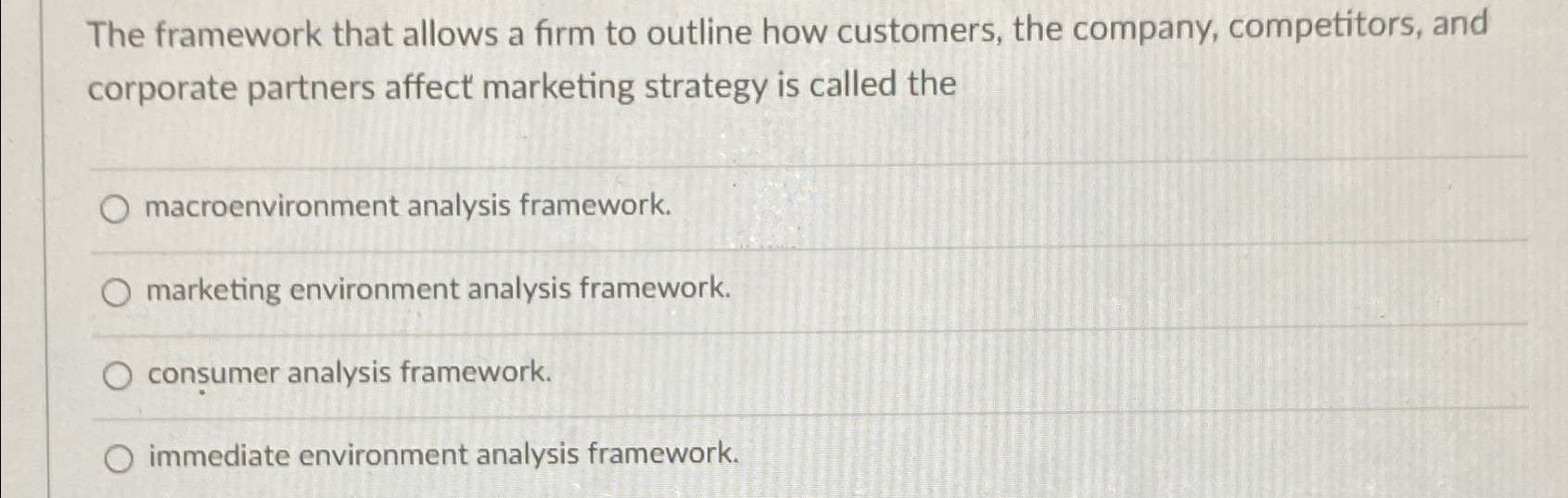 Solved The framework that allows a firm to outline how | Chegg.com