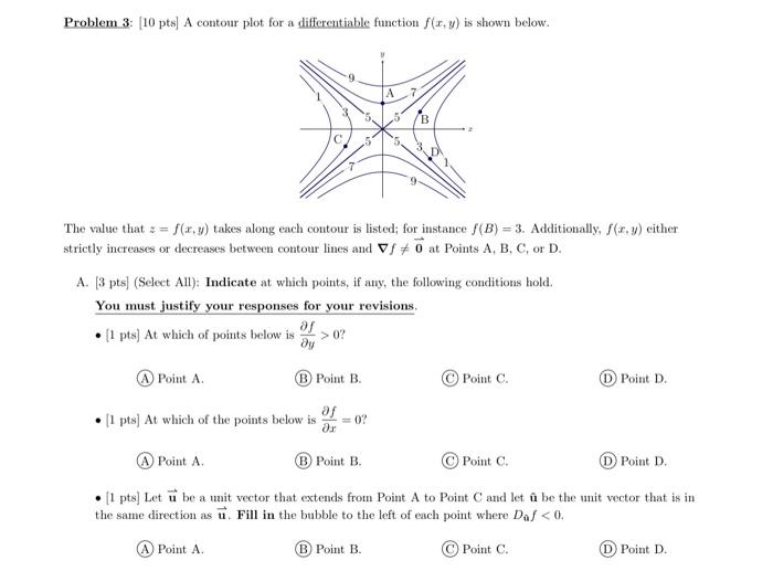 Solved Problem 3: [10 pts] A contour plot for a | Chegg.com