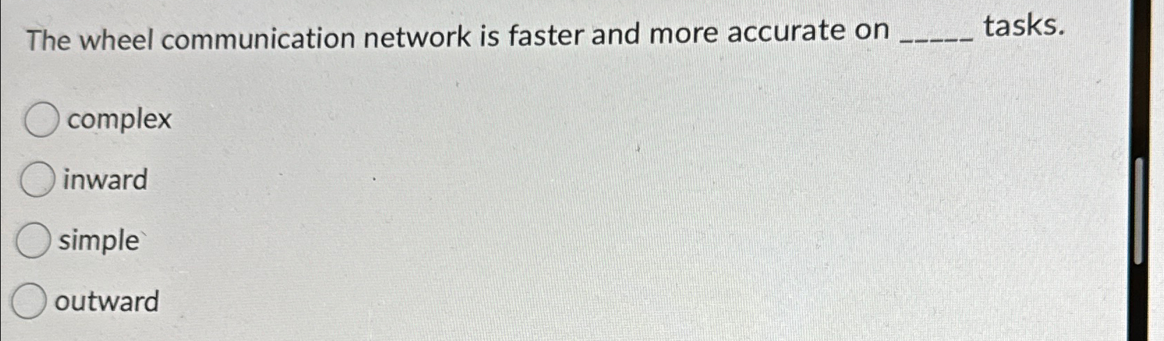 Solved The wheel communication network is faster and more | Chegg.com