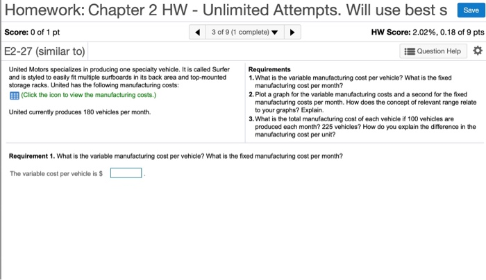 Solved Homework Chapter 2 Hw Unlimited Attempts Will Use