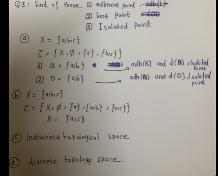 Solved Doint Q3: Find of these o adherent point that 2 limit | Chegg.com