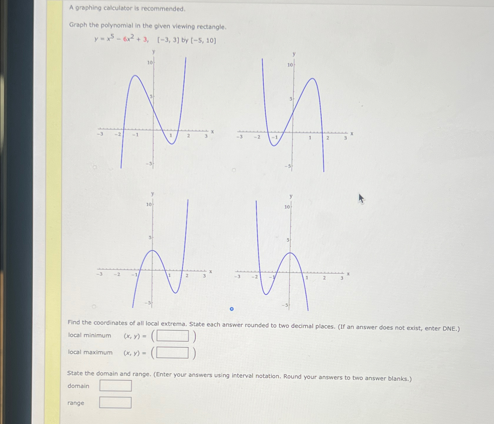 Solved A graphing calculator is recommended.Graph the | Chegg.com