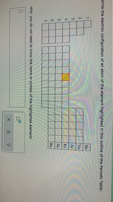 Solved Write The Electron Configuration Of An Atom Of The