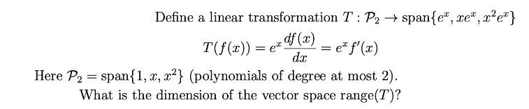 Solved Define a linear transformation | Chegg.com