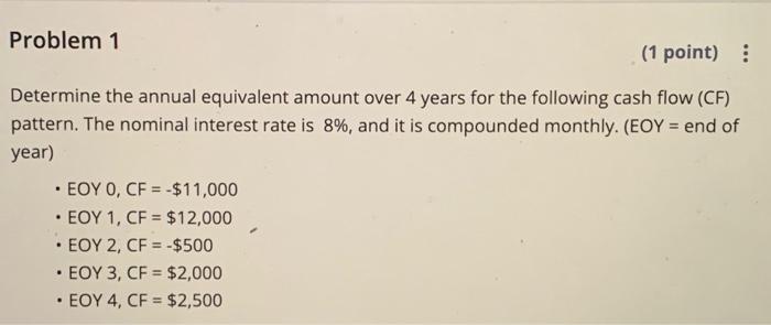 Solved Determine the annual equivalent amount over 4 years | Chegg.com