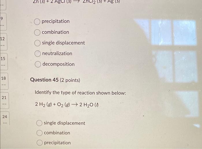 Solved precipitation combination single displacement | Chegg.com