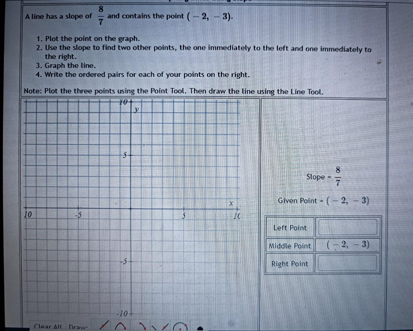 Solved A line has a slope of −2 and contains the point | Chegg.com