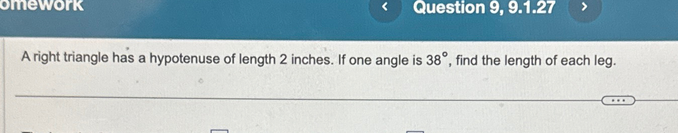 Solved A right triangle has a hypotenuse of length 2 | Chegg.com