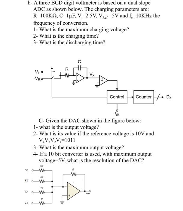 Solved b- A three BCD digit voltmeter is based on a dual | Chegg.com