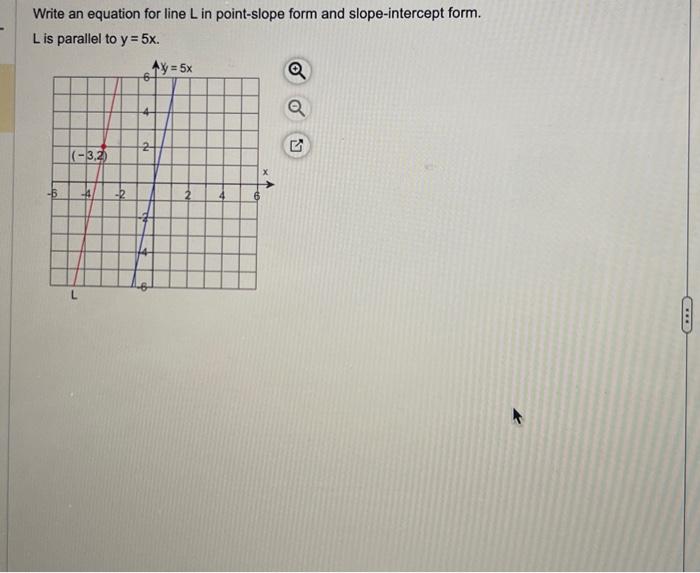 Solved Write an equation for line L in point-slope form and | Chegg.com