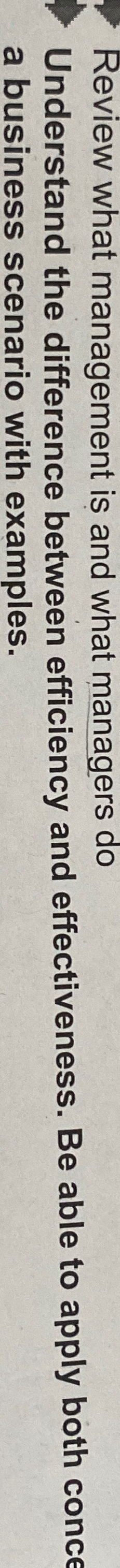 Solved Understand the difference between efficiency and | Chegg.com