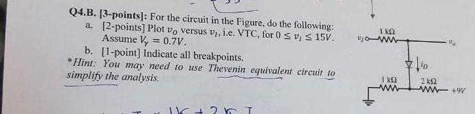 Solved Q4.B. [3-points]: For the circuit in the Figure, do | Chegg.com