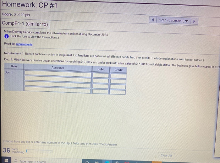 Solved Homework: CP#1 1 of 1 (0 complete) Score: 0 of 20 pts | Chegg.com