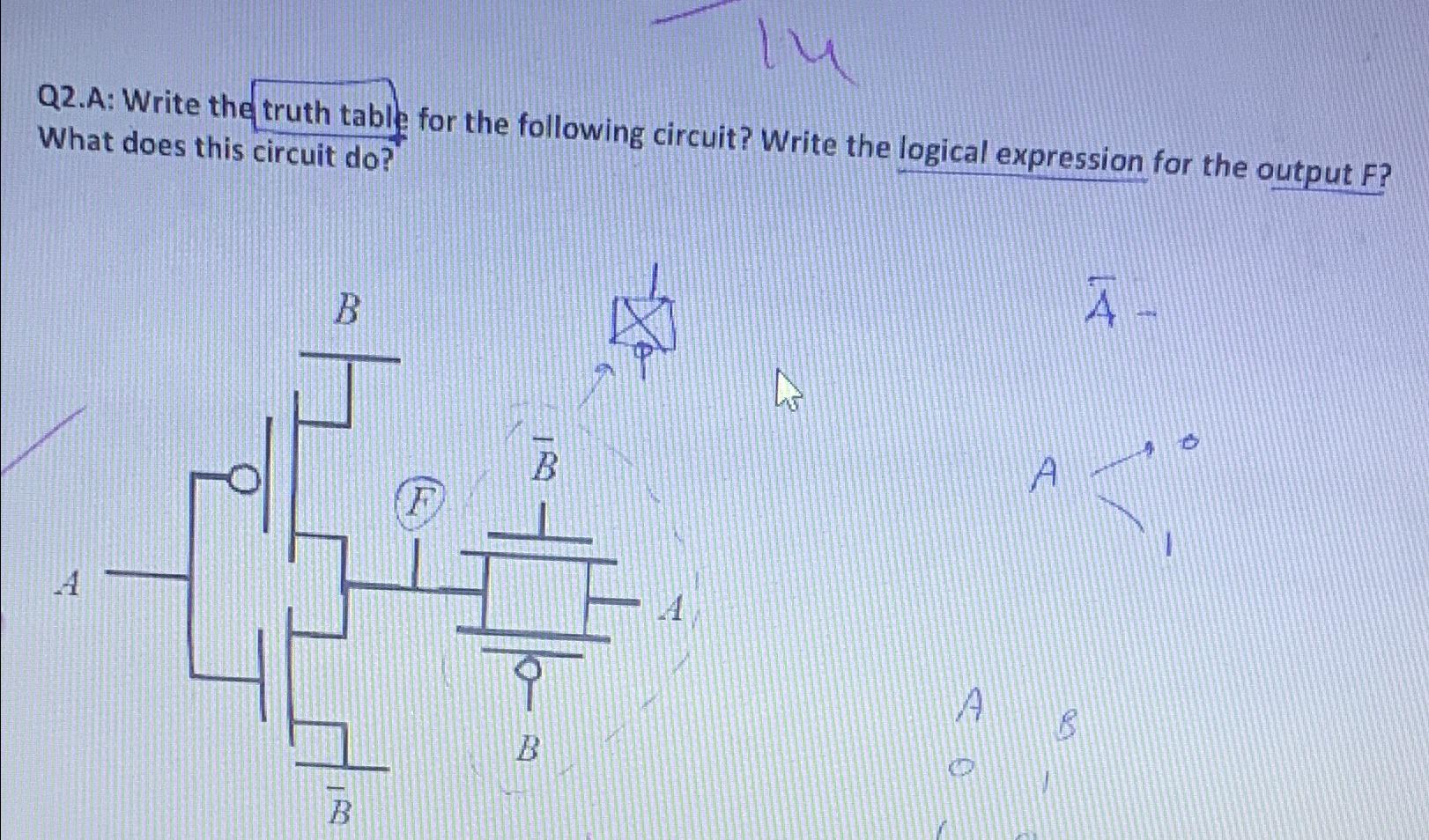 Solved Q2.A: Write the truth table for the following | Chegg.com