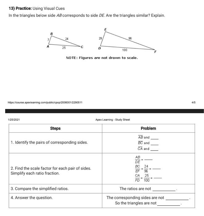 Solved 13) Practice: Using Visual Cues In the triangles | Chegg.com