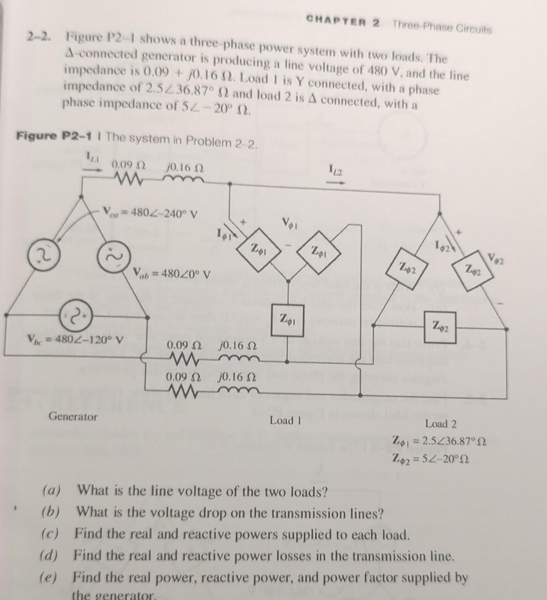 CMAPTEA 2 Three-Phase Circuits 2-2. Figure P2-1 shows | Chegg.com