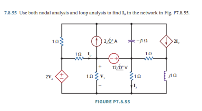 Solved 7.8.55 ﻿Use both nodal analysis and loop analysis to | Chegg.com