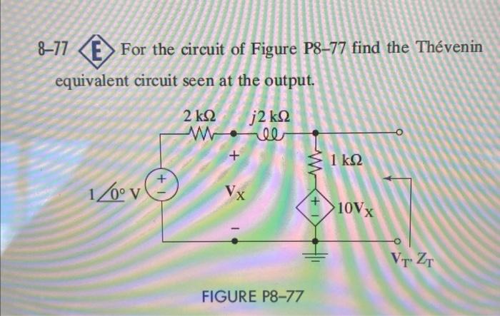 Solved 8-77 ∠ For the circuit of Figure P8-77 find the | Chegg.com