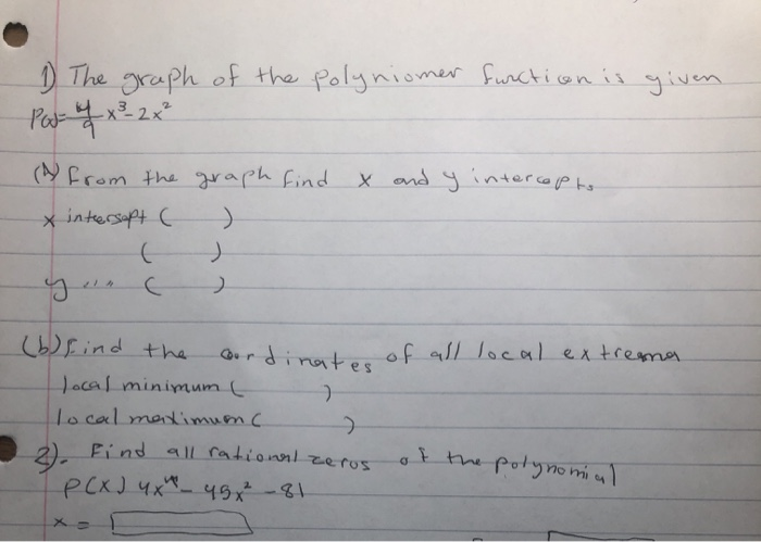 Solved 1) The graph of the polynomer function is given 32x² | Chegg.com