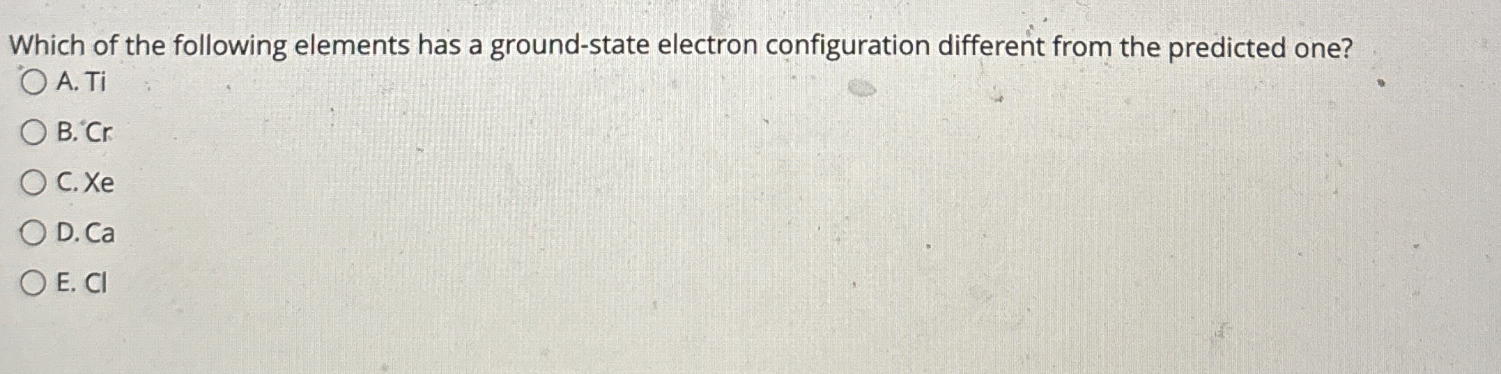Solved Which Of The Following Elements Has A Ground State