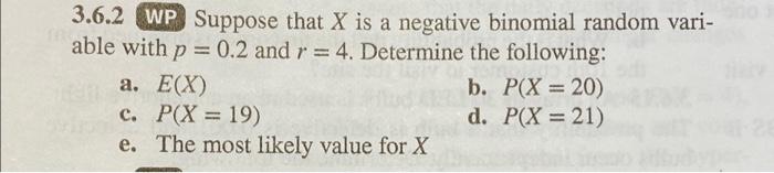 Solved 3.6.2 WP Suppose that X is a negative binomial random | Chegg.com
