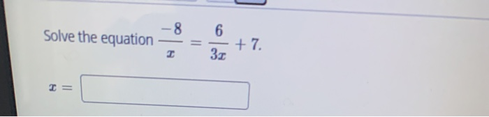 Solved Solve the equation +7 | Chegg.com