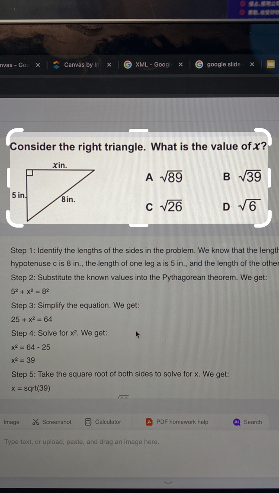 Solved Consider the right triangle. What is the value of | Chegg.com