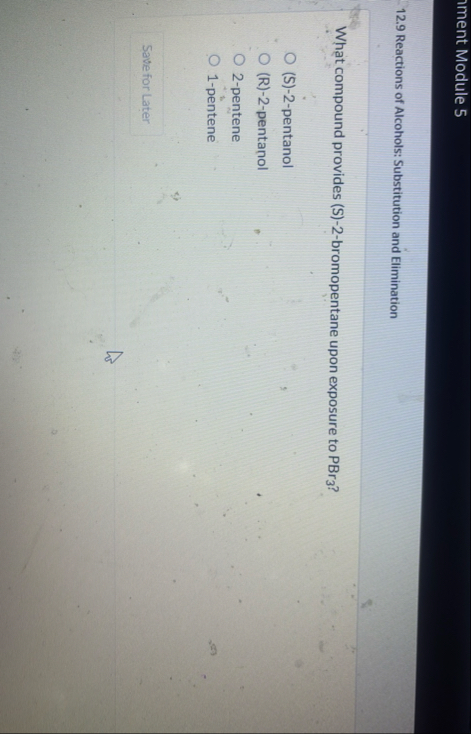 Solved Iment Module 512.9 ﻿Reactions of Alcohols: | Chegg.com