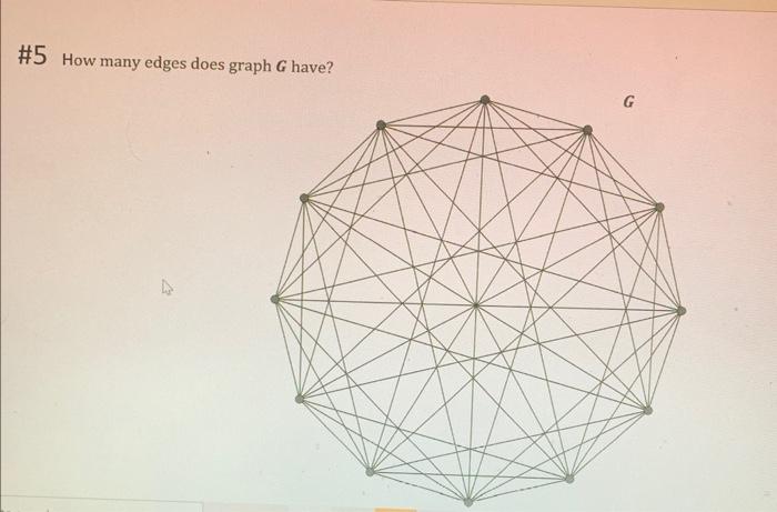 Solved \#5 How many edges does graph G have? | Chegg.com