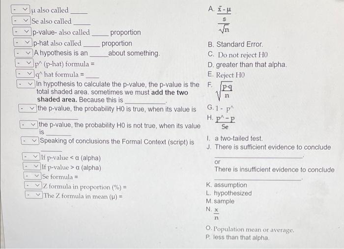 Solved V A. S-H n Ju also called Se also called wp-value- | Chegg.com
