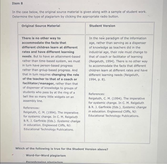 In the case below, the original source material is | Chegg.com