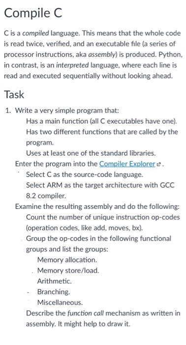 Solved Compile C C is a compiled language. This means that | Chegg.com