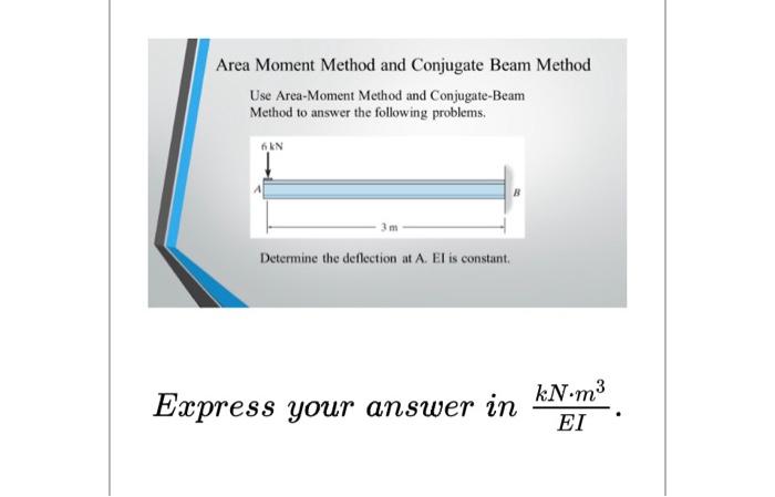 Solved Area Moment Method and Conjugate Beam Method Use | Chegg.com