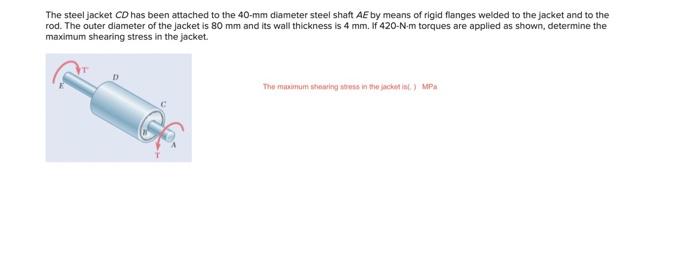 Solved The steel jacket CD has been attached to the 40-mm | Chegg.com