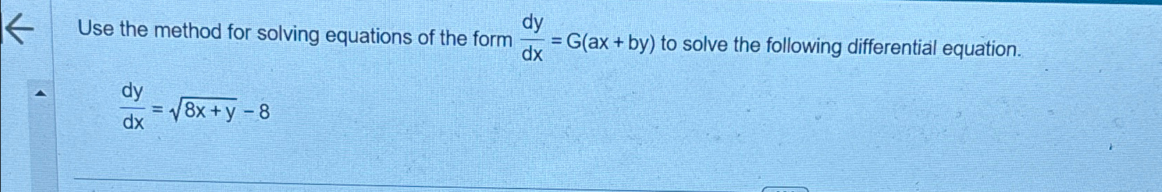 Solved Use the method for solving equations of the form | Chegg.com