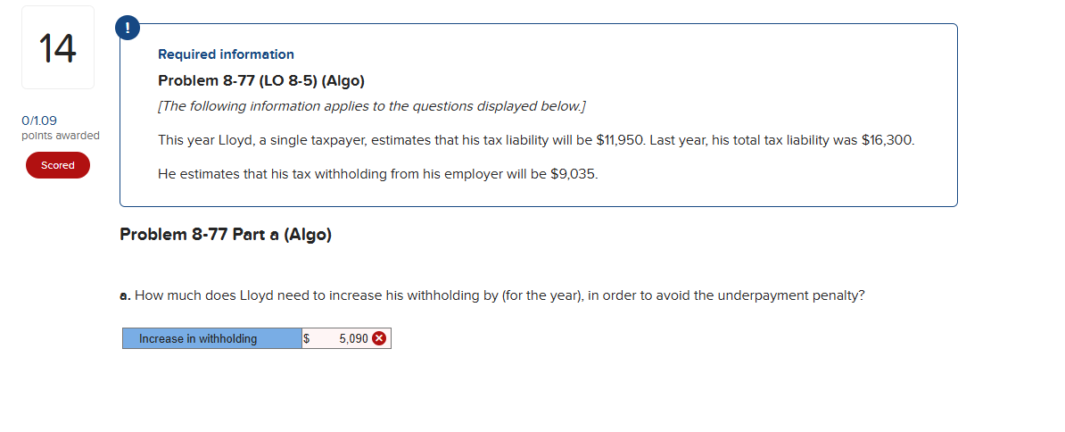 Solved Required informationProblem 8-77 (LO 8-5) (Algo)[The | Chegg.com