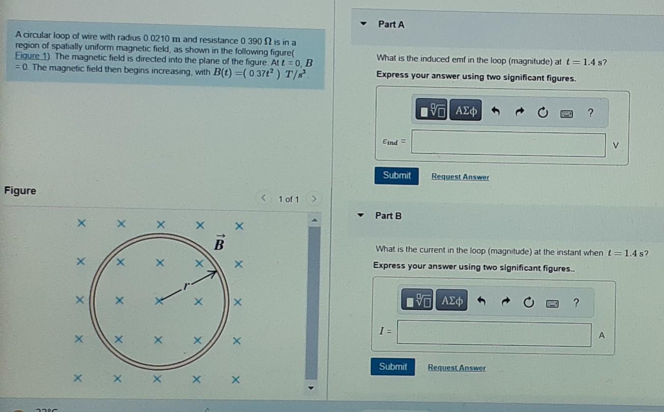 Solved A circular loop of wire with radius 0.0210 m and | Chegg.com