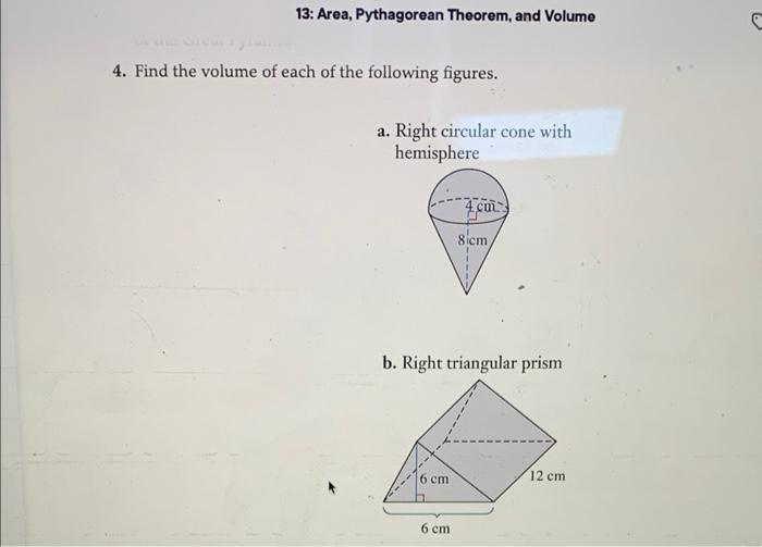 13: Area, Pythagorean Theorem, and Volume ssessment | Chegg.com