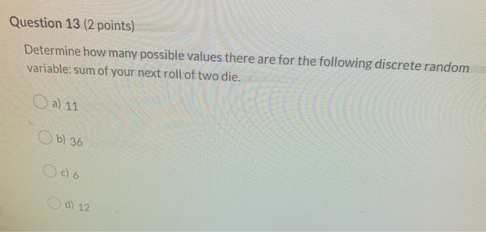 Solved Question 13 (2 points) Determine how many possible | Chegg.com