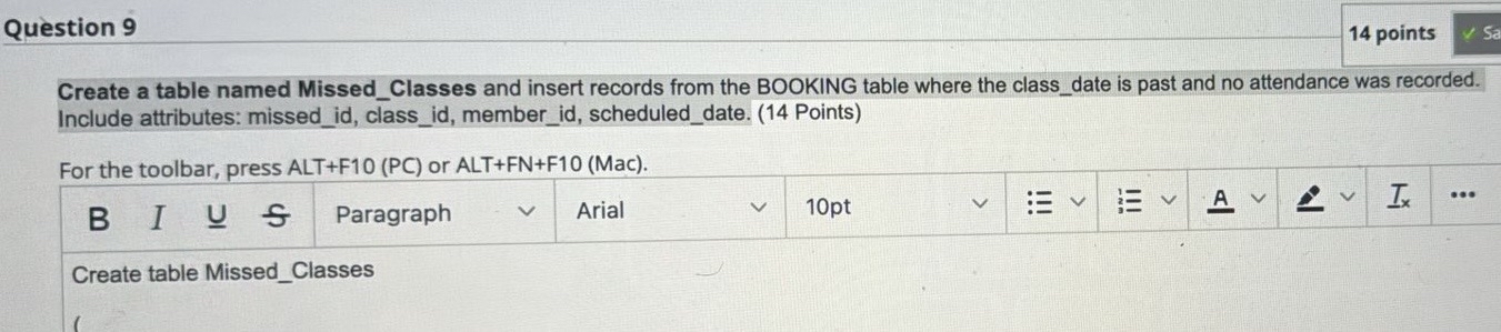 Solved Question 914 ﻿pointsCreate a table named | Chegg.com