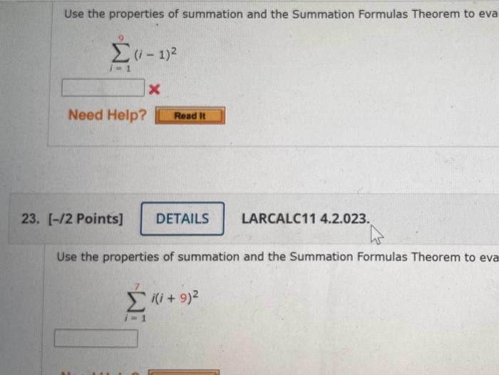 Solved Use the properties of summation and the Summation | Chegg.com