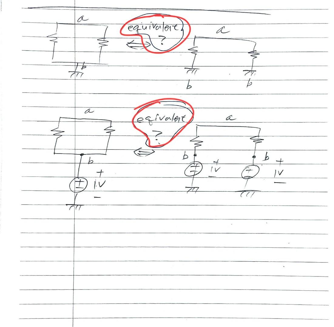 Solved Are those two circuits are equivalent or not?? | Chegg.com