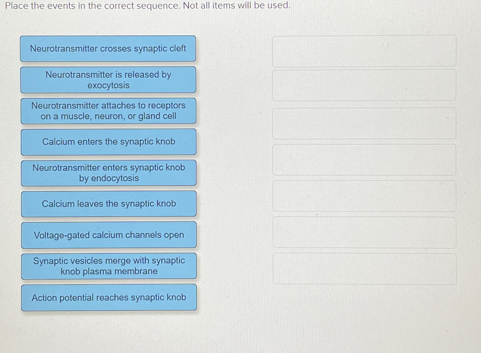 Solved Place the events in the correct sequence. Not all | Chegg.com