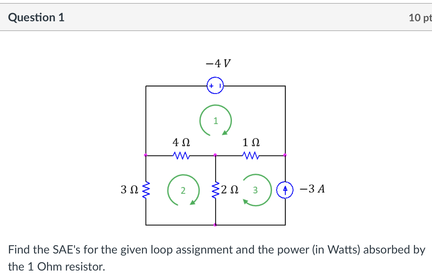 Solved Question 110 ﻿ptFind the SAE's for the given loop | Chegg.com