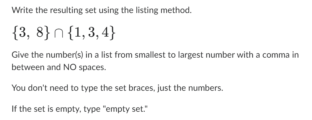 Solved Write the resulting set using the listing | Chegg.com